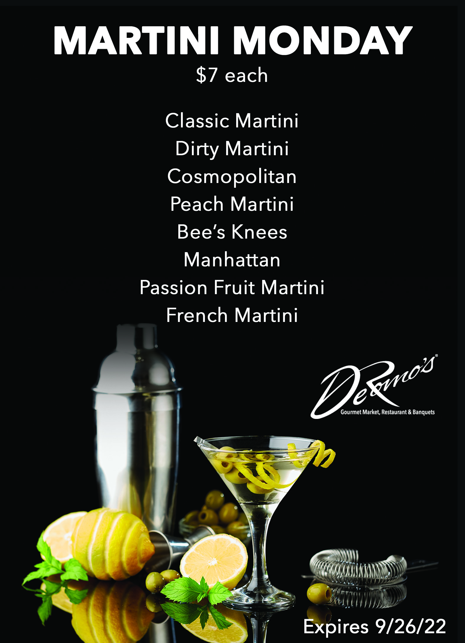 Martini Monday at DeRomo's Restaurant | DeRomo’s Gourmet Market ...