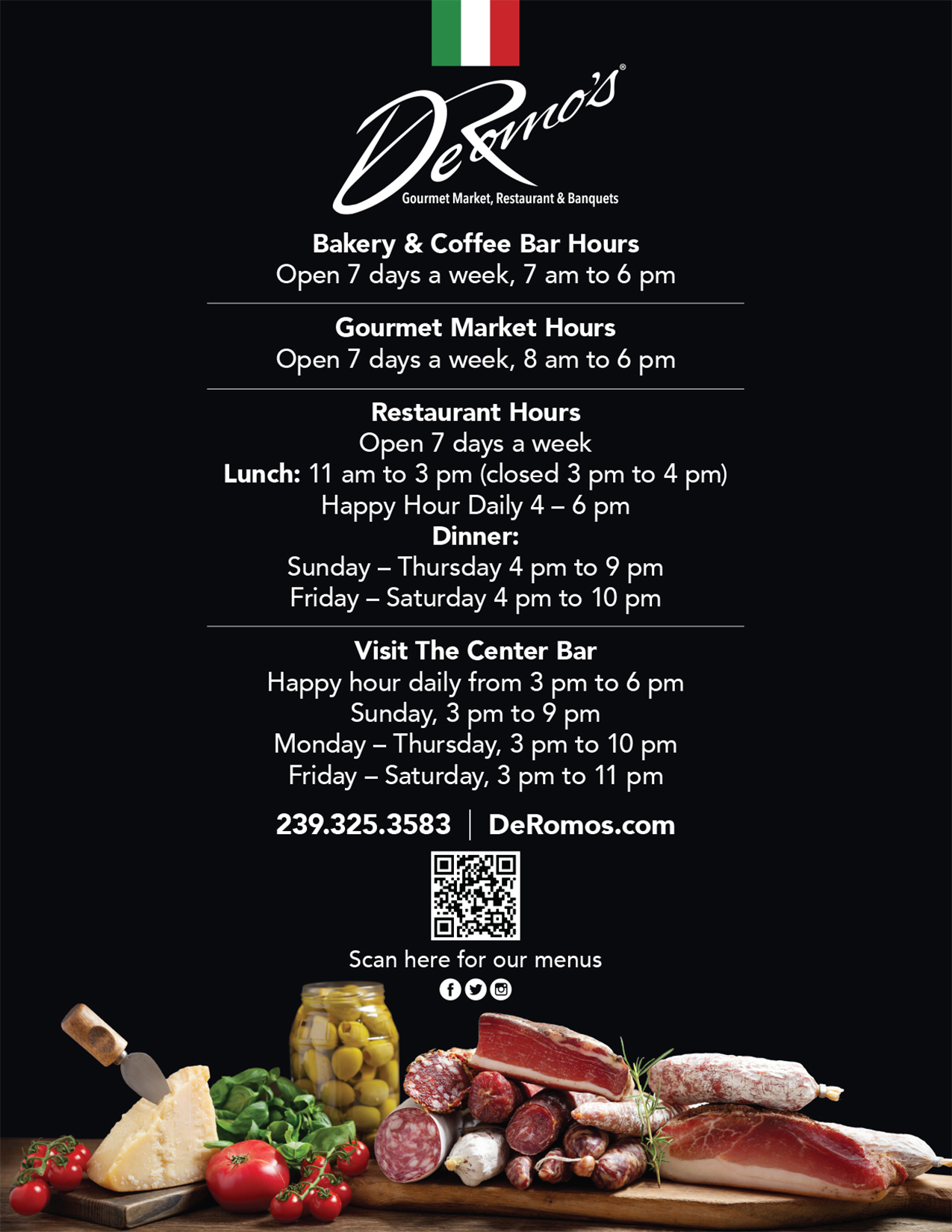 Extended Seasonal Hours | DeRomo’s Gourmet Market & Restaurant - Bonita ...