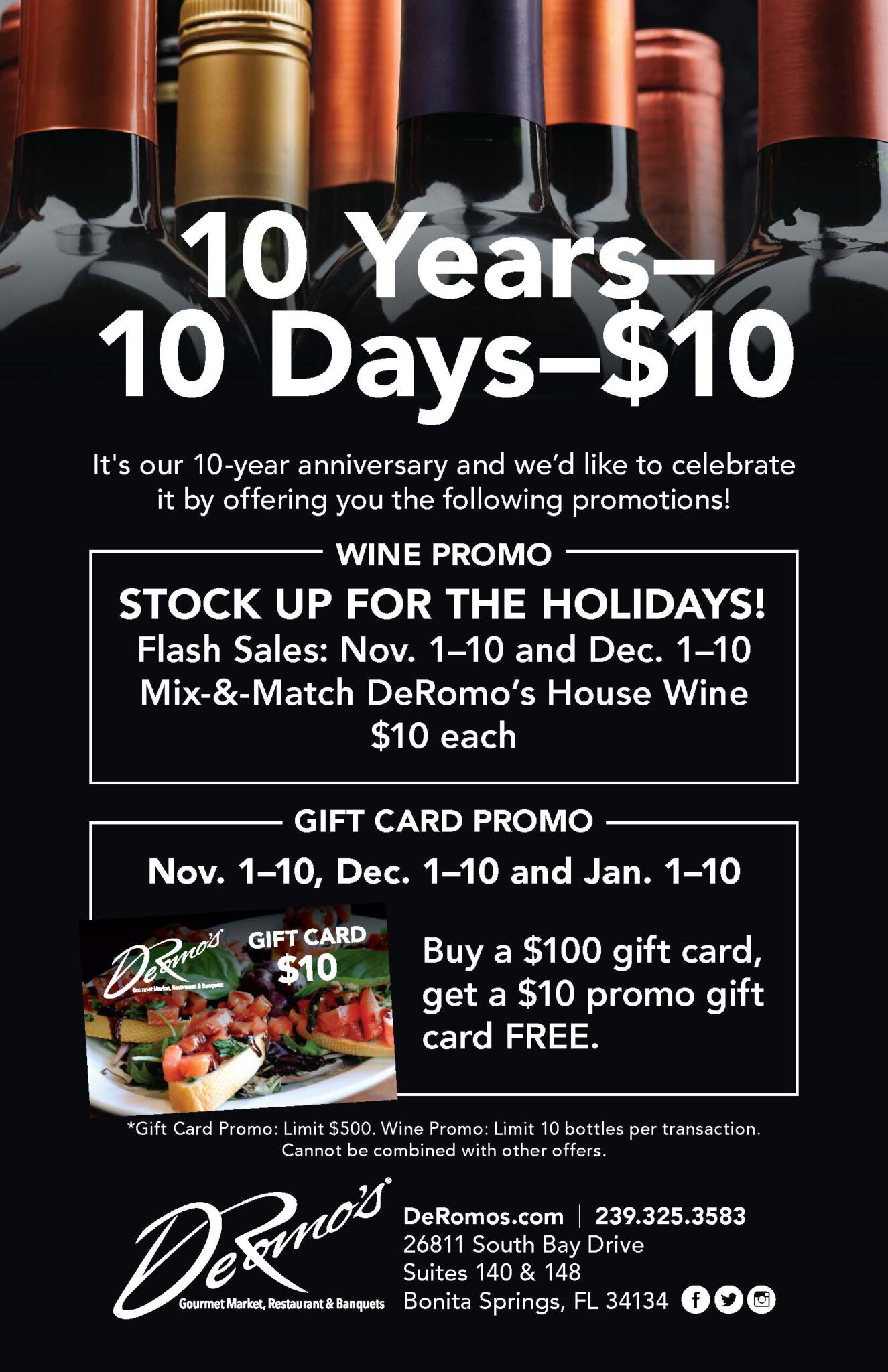 DeRomo's 10 Year Anniversary Celebration | DeRomo’s Gourmet Market ...